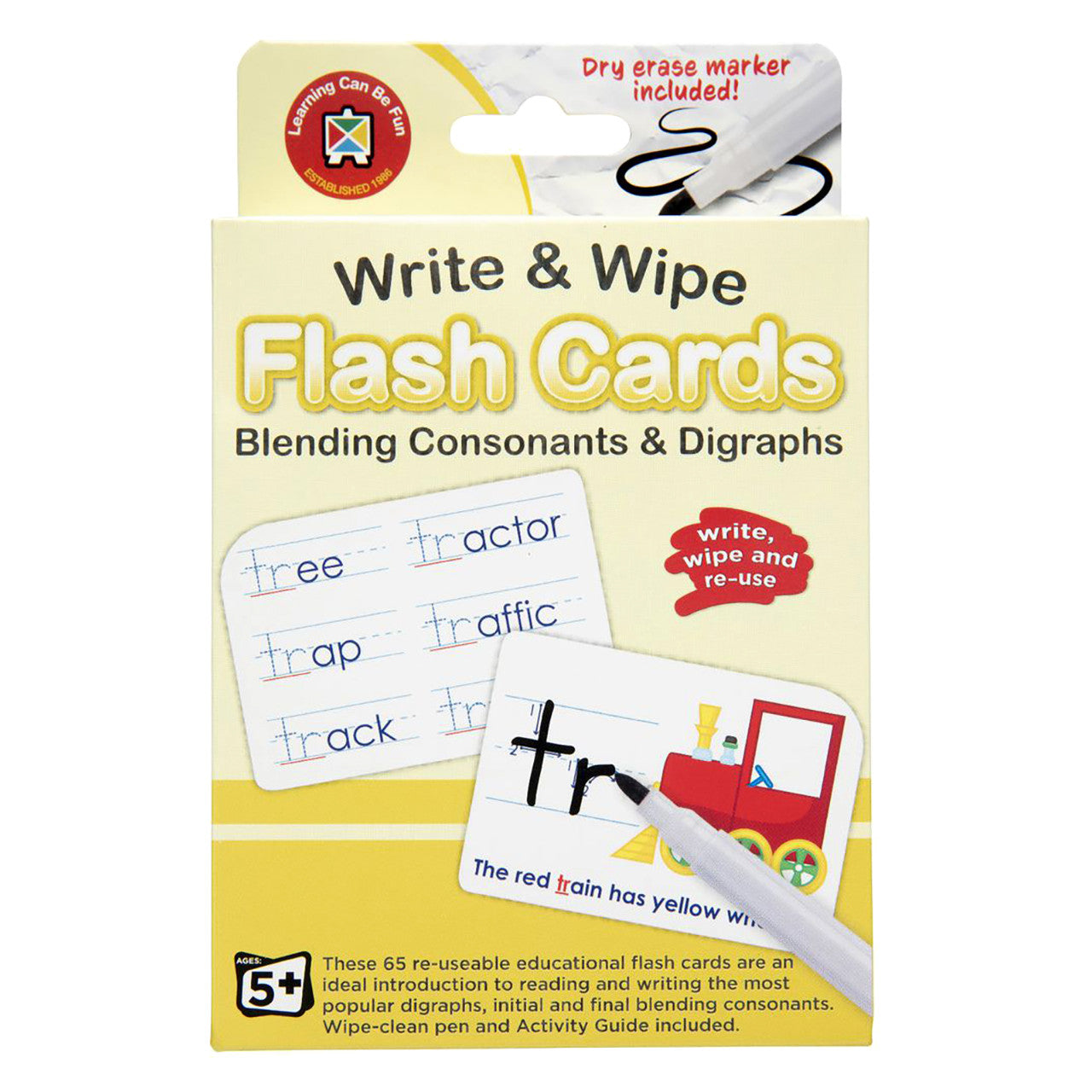 Blending Consonants Write & Wipe Flash Cards | Brain Spice