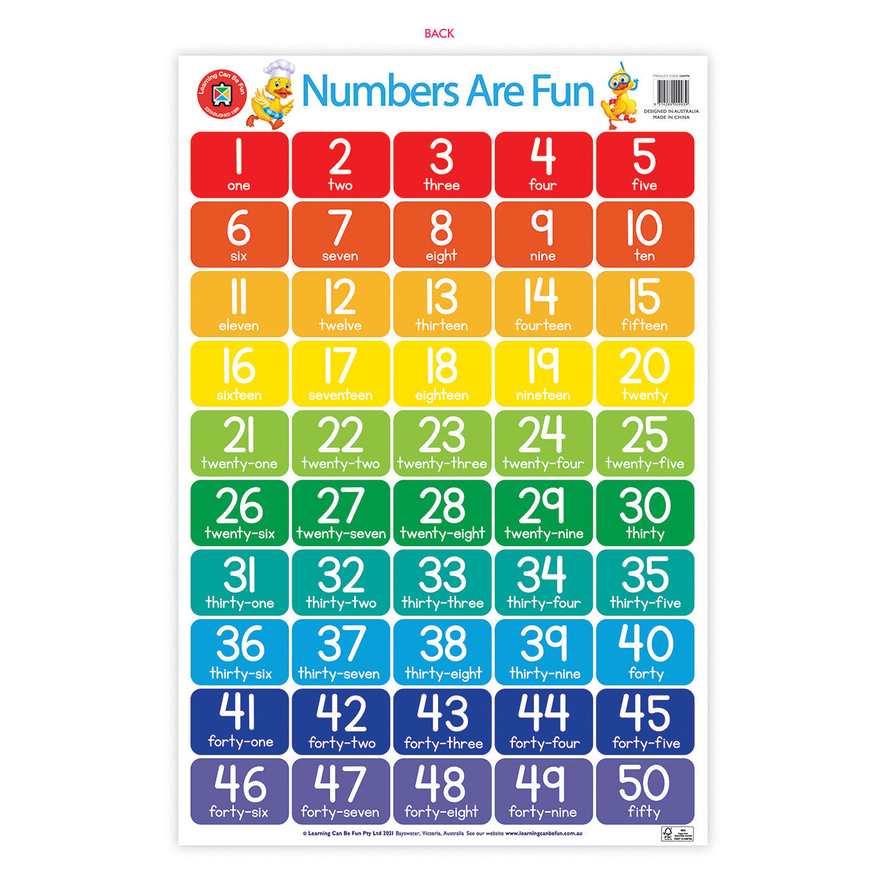 Numbers Are Fun Wall Chart | Brain Spice